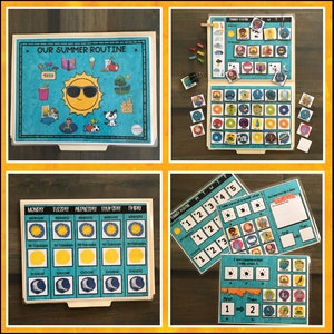 Kids' Summer Schedule Visual Charts With Chore Chart, Summer Activities ...