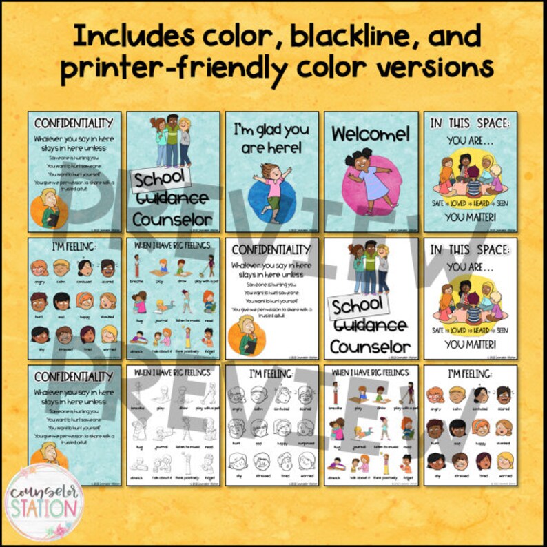 School Counselor Bulletin Board Printable Posters for Counseling Office ...