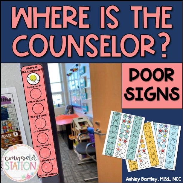 Where is the Counselor? Printable Office Door Signs for School ...