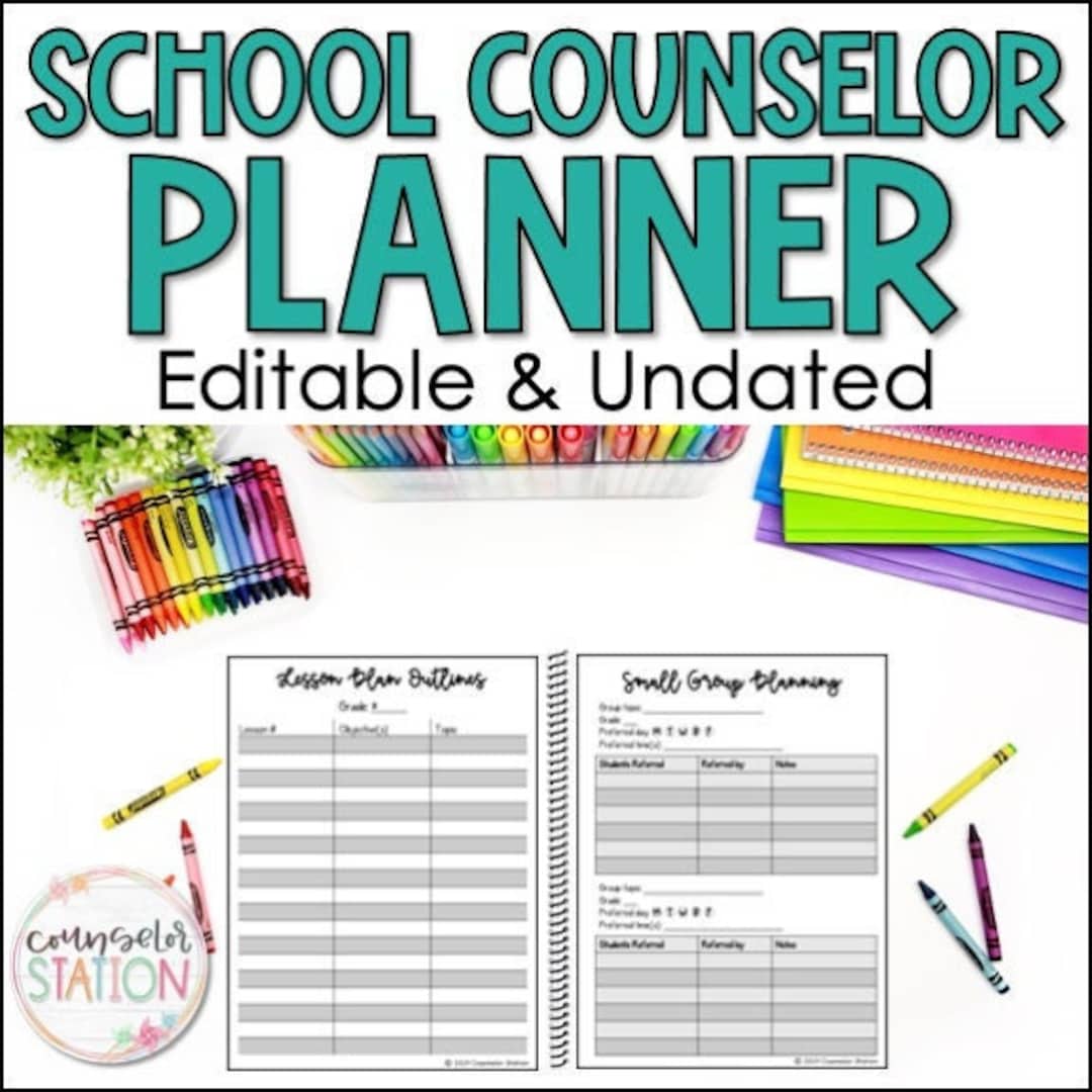 School Counselor Planner and Binder - Printable, Editable, and Undated ...