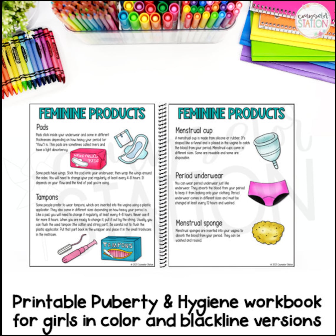 Puberty and Personal Hygiene Workbook for 4th, 5th, 6th Grade Girls ...