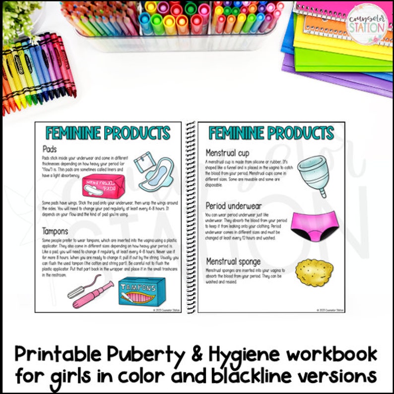Puberty and Personal Hygiene Workbook for 4th, 5th, 6th Grade Girls ...