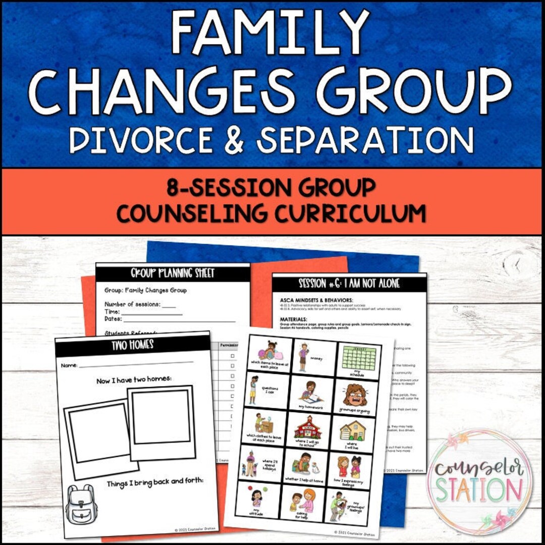 Family Changes Divorce and Separation Group Counseling Curriculum - Etsy