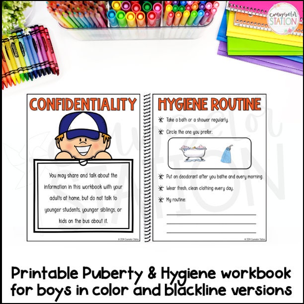Puberty & Personal Hygiene Workbook 4th, 5th, 6th Grade Boys Health ...