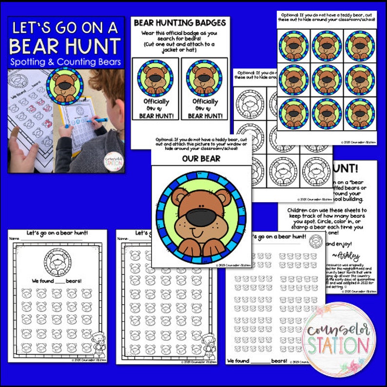 Let's Go on a Bear Hunt Spotting & Counting Activity Printables for ...