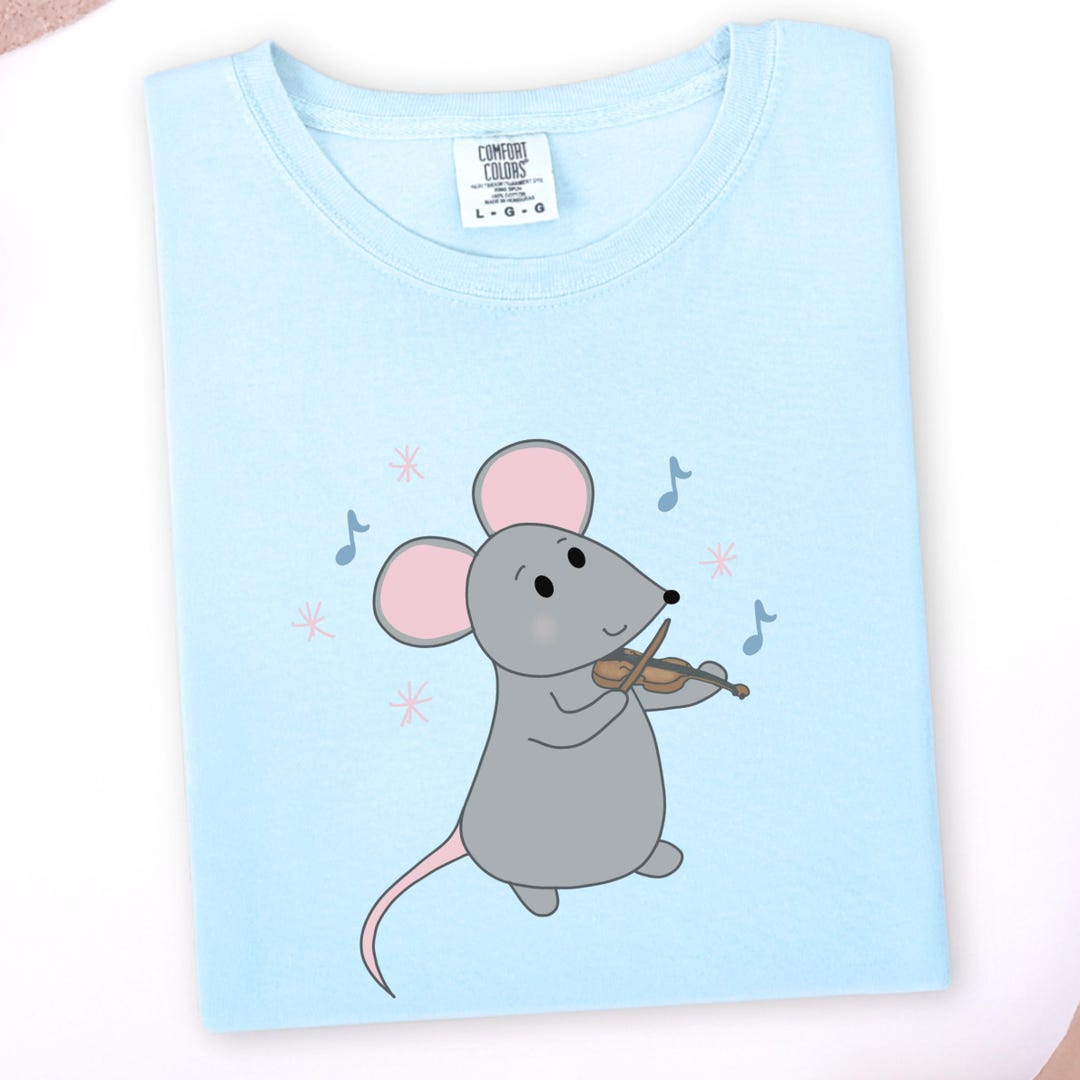 Funny Mouse Playing Violin Comfort Colors Shirt, Funny Rat Music ...