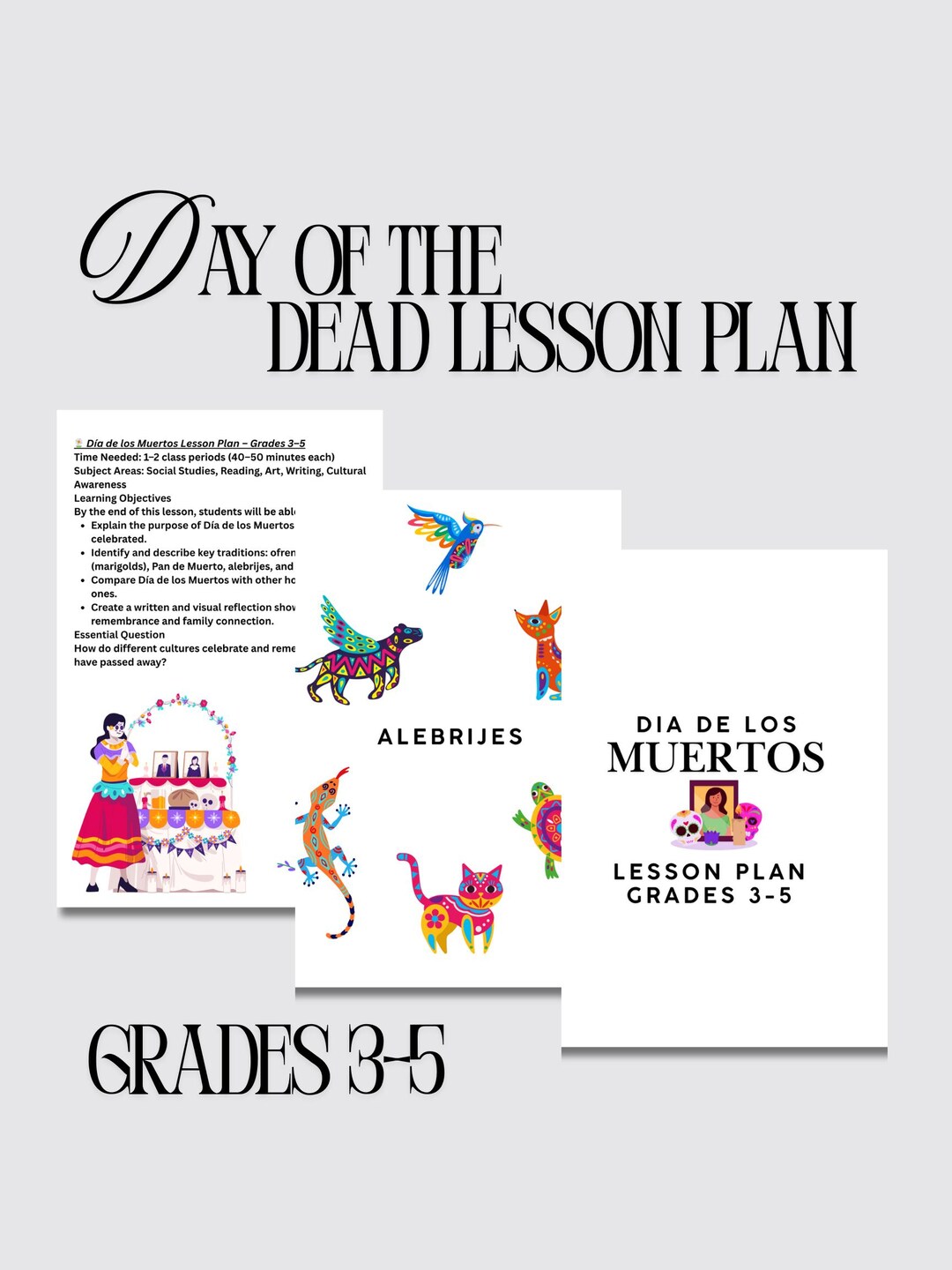 Día De Los Muertos Lesson Plan: Reading & Art Project (grades 3-5) - Etsy