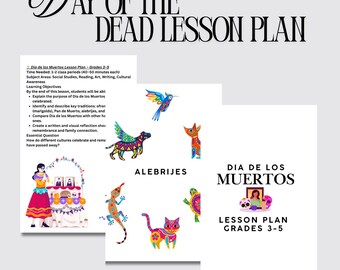 Día De Los Muertos Lesson Plan: Reading & Art Project (grades 3-5) - Etsy