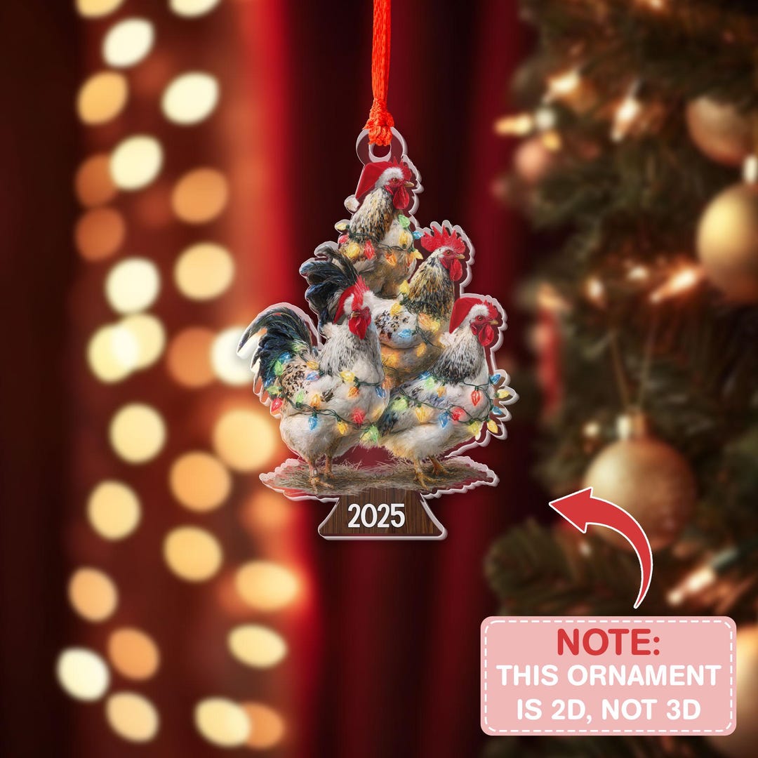 Rooster Christmas Tree Ornament 2025, Funny Chicken Lovers Gift ...