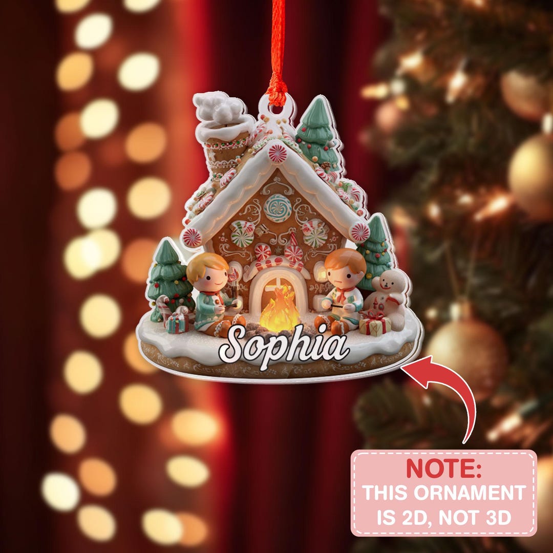 Personalized Gingerbread House Christmas Ornament, Custom Name First ...