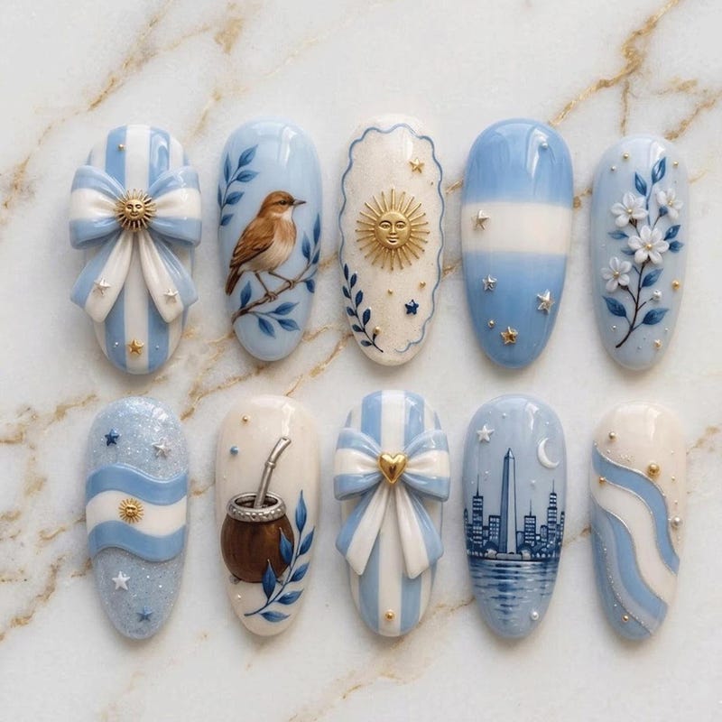 Argentina World Cup Nail - Etsy
