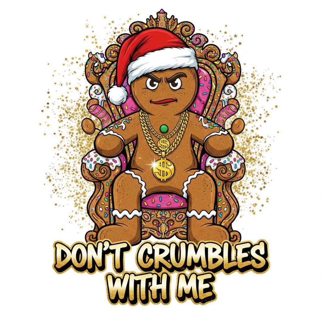 Gangsta Gingerbread Man PNG, Don't Crumbles With Me Sublimation, Funny ...