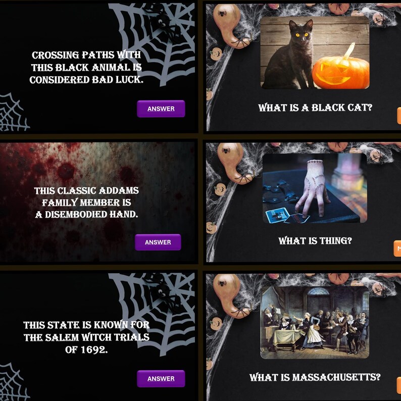 Halloween Jeopardy Trivia Game: Spooky Party Quiz (digital Download) - Etsy