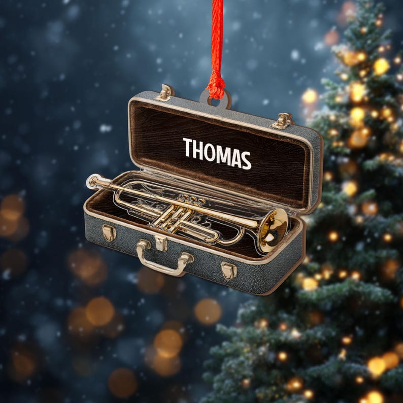 Personalized Trumpet Ornament, Custom Name Gift, Brass Instrument Decor ...