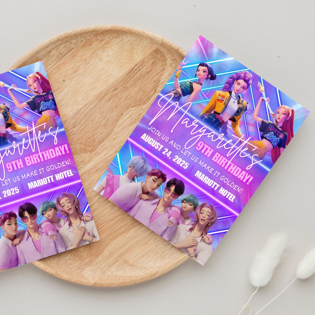 Kpop Demon Hunters Birthday Invitation | Canva Pro Template | Digital ...