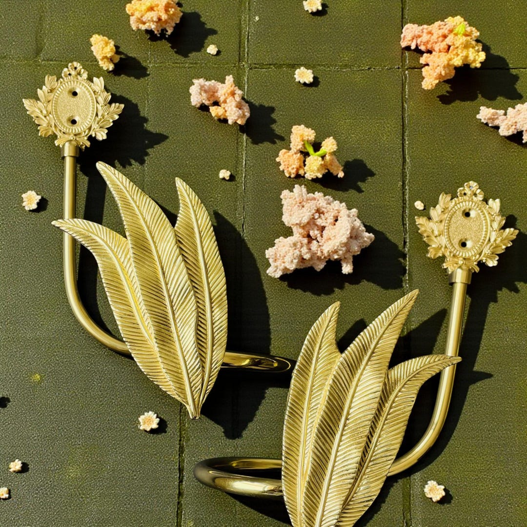 Lily of the Valley Brass Curtain Hook - Vintage Leaf Tieback - Etsy