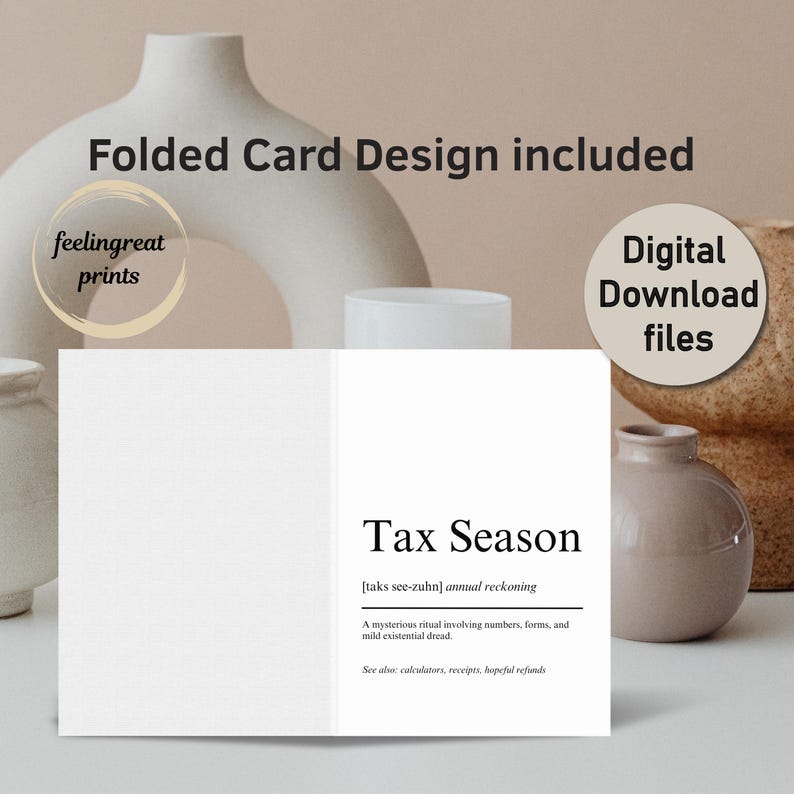 Tax Season Definition Print – Funny Office Wall Art and Gift for ...