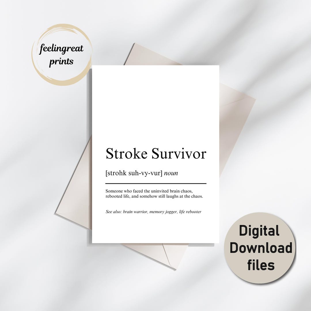 Stroke Survivor Definition Print – Encouraging Gift for Stroke Recovery ...