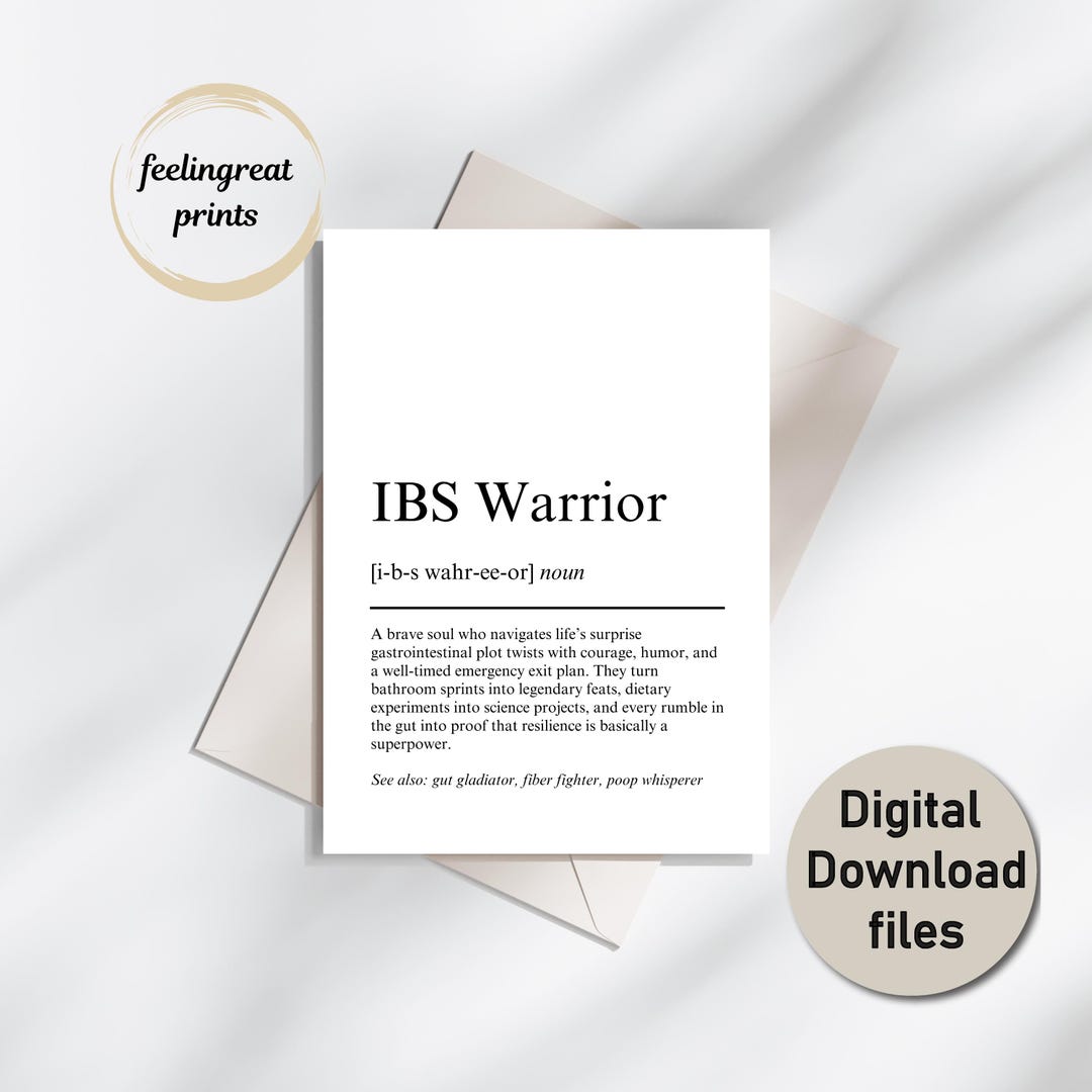 IBS Warrior Definition Print – Funny Gift for IBS and Digestive Health ...