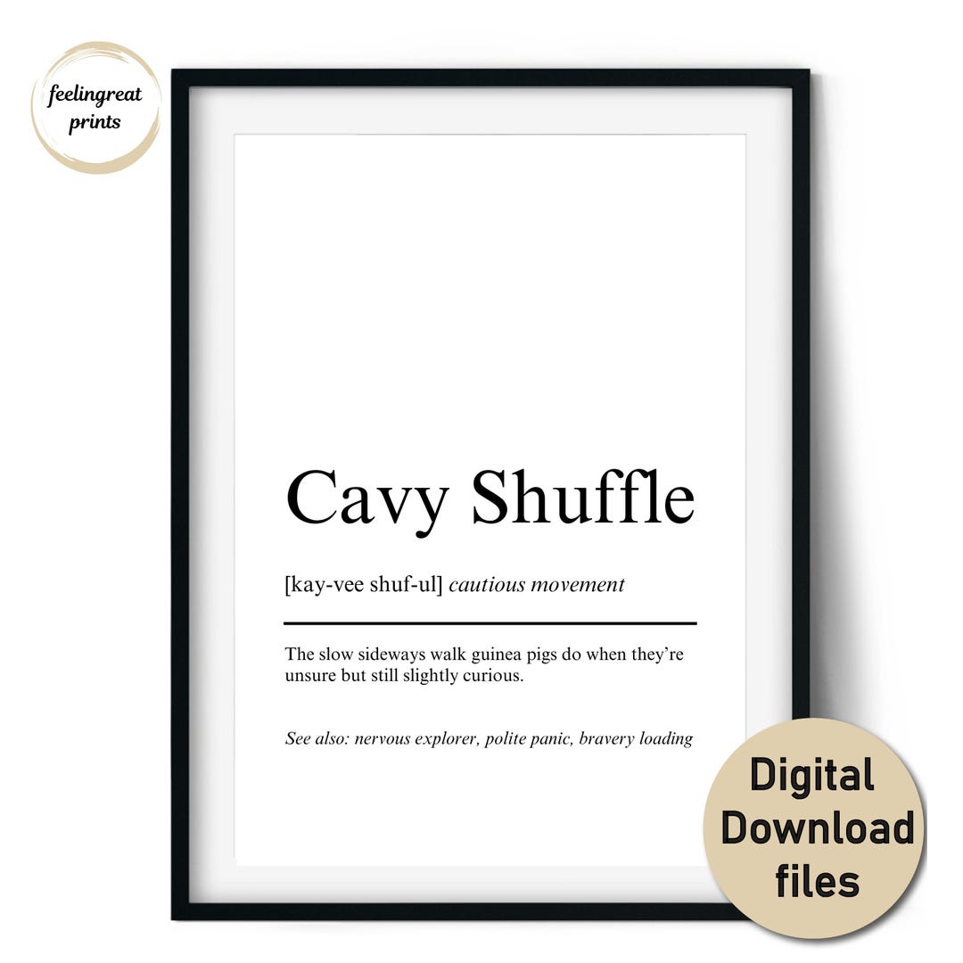Cavy Shuffle Definition Print – Funny Guinea Pig Wall Art and Gift for ...