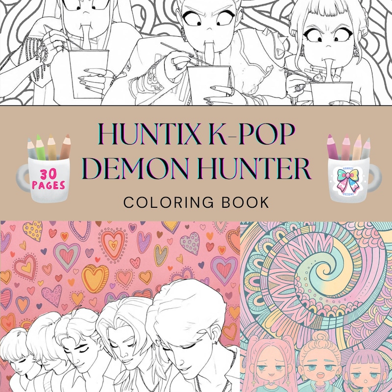 Huntrix Coloring Pages - Etsy