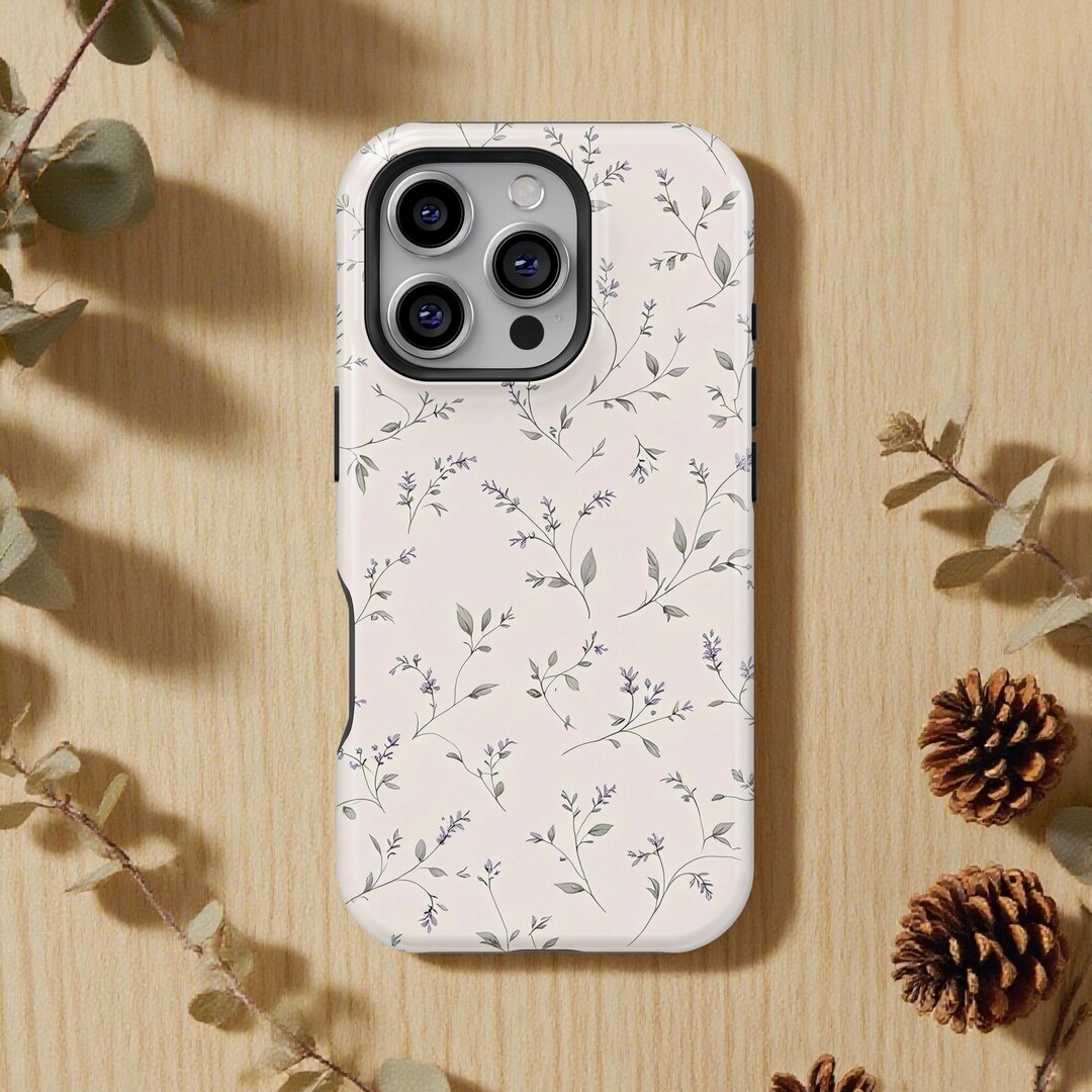 Lavender Botanical Cottagecore Phone Case, Floral Vintage Cover for ...