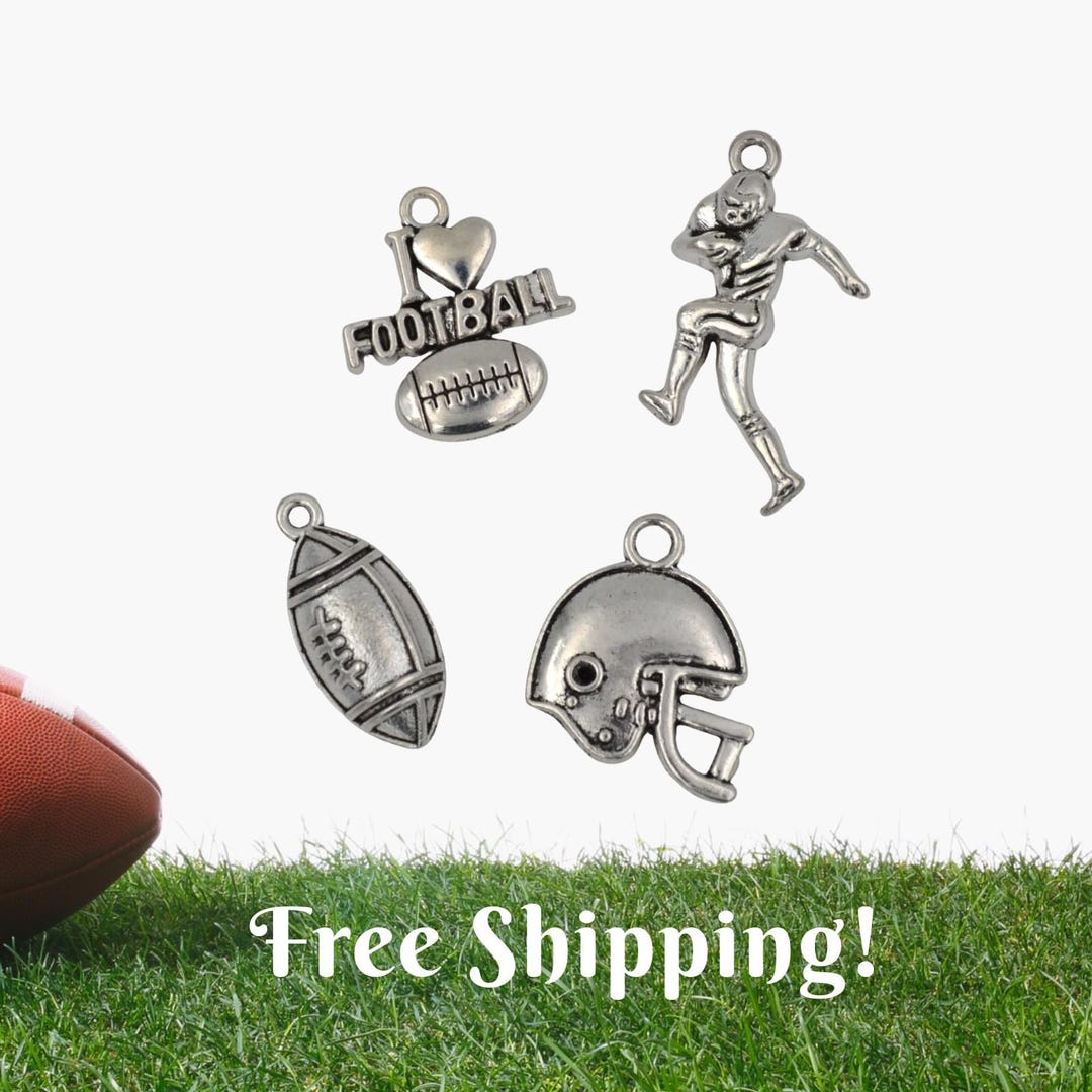 Football Charms for Crafts - Helmet, Football, Player, and I Love ...