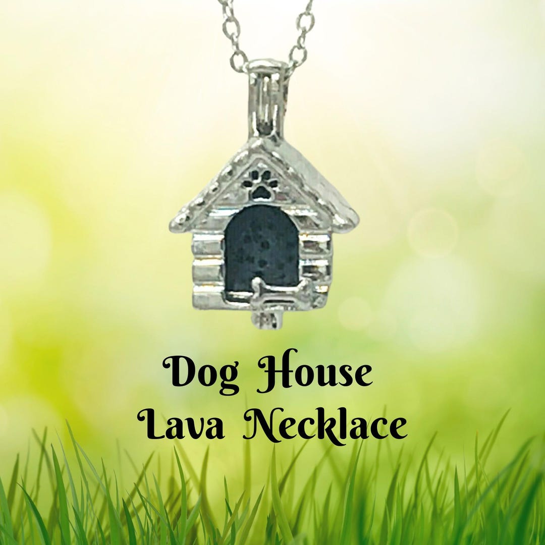Dog Necklace With 6 Lava Stones for Pet Lovers - Aromatherapy Pendant ...