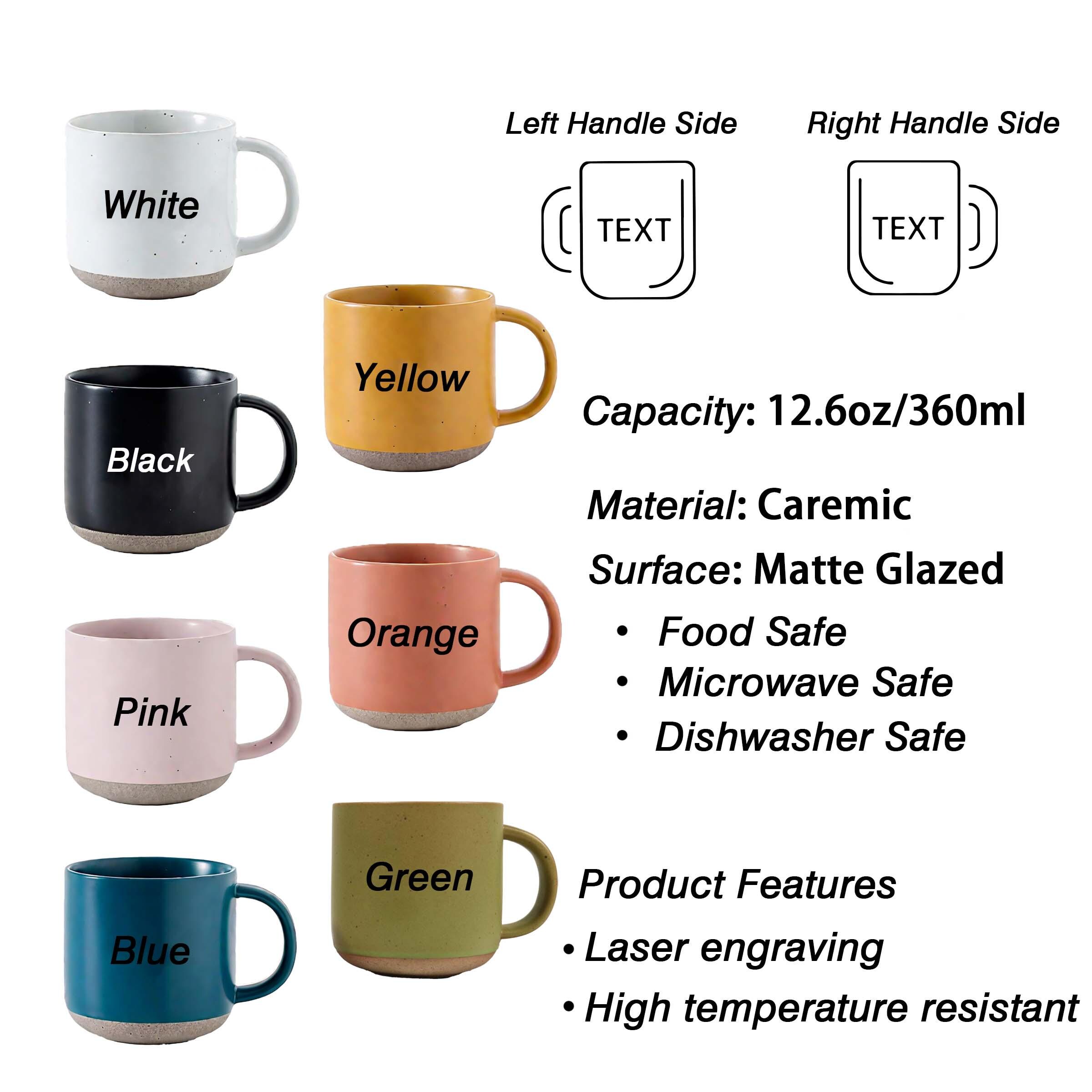 Engraved Ceramic Mug With Your Text, Custom Pottery Coffee Mug for Mom ...