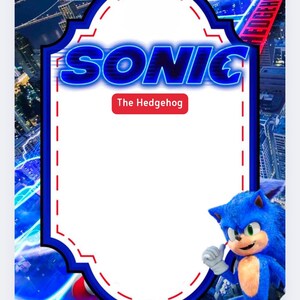 Sonic Hedgehog Menu Template Download - Etsy