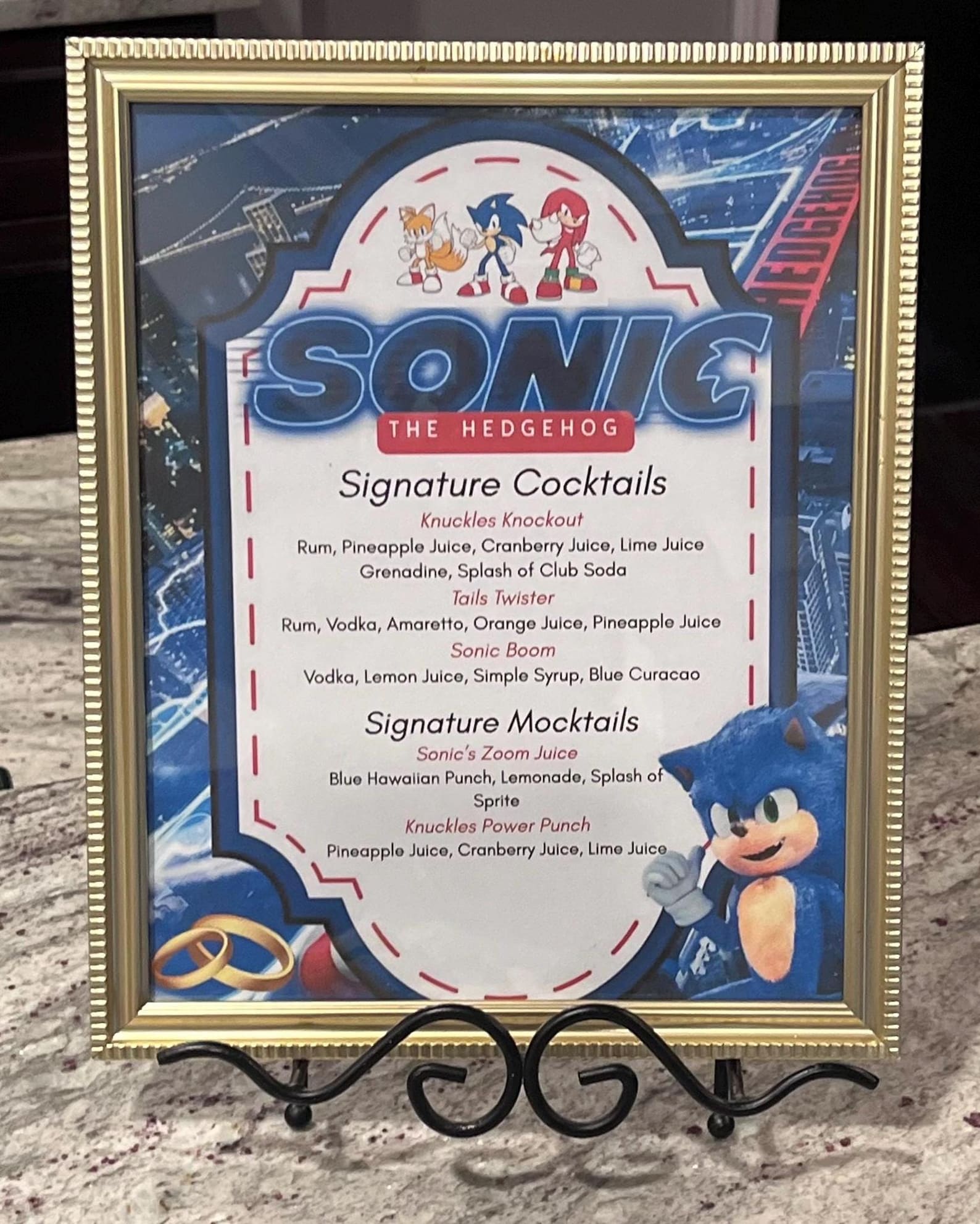 Sonic Hedgehog Menu Template Download - Etsy