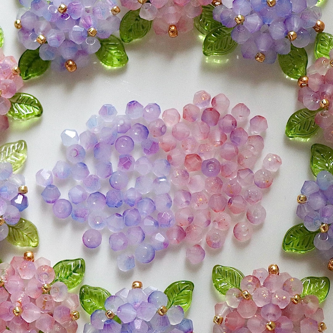 4mm Blue Purple & Pink Bicone Beads – Matte Beads for Jewelry Making ...