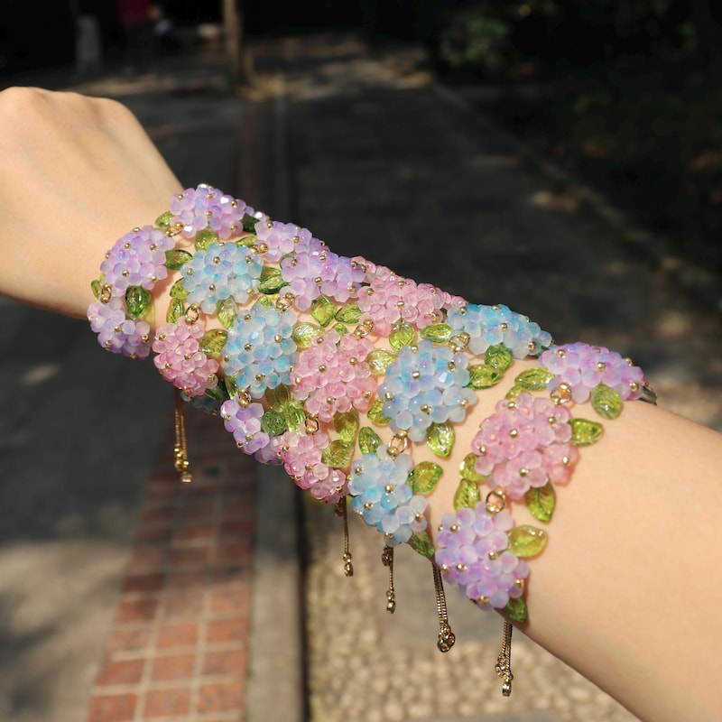 Bracelets With Hydrangea - Etsy