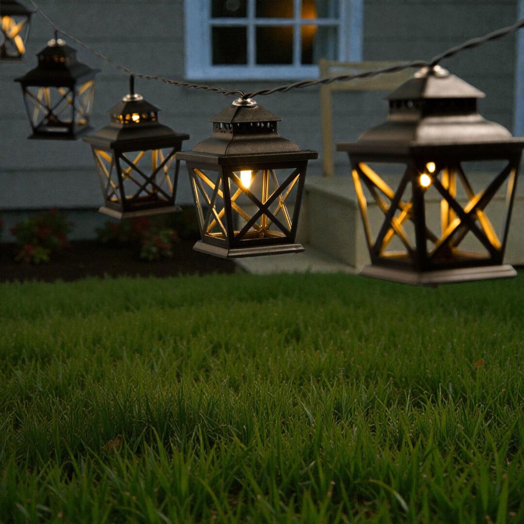 Solar Mini Lantern String Lights Outdoor Decorative Fairy Lights Patio ...