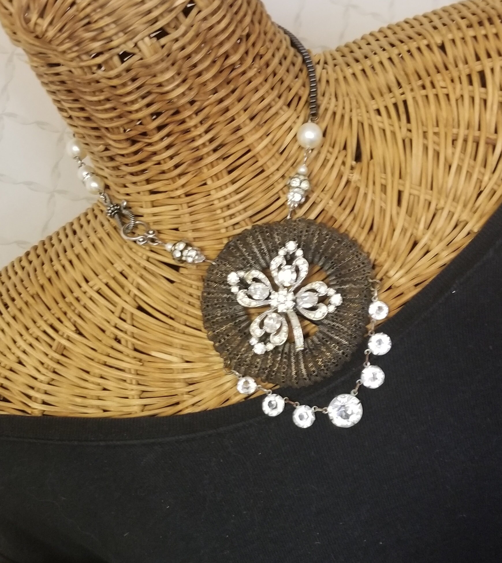 Lucky Clover Statement Necklace Assemblage Jewelry Vintage - Etsy