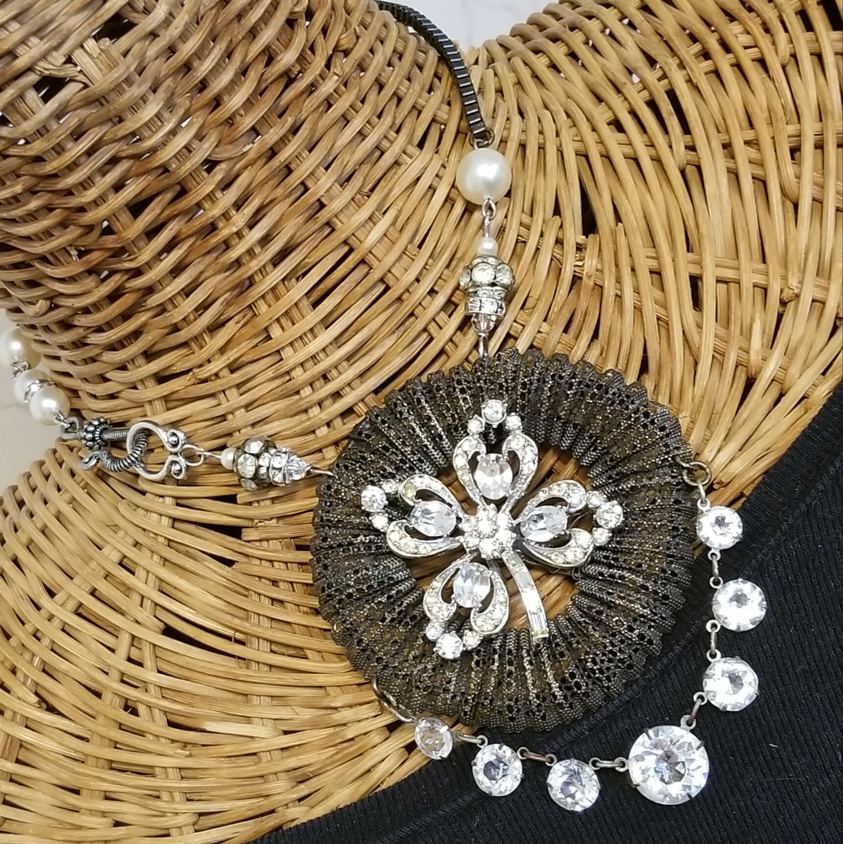 Lucky Clover Statement Necklace Assemblage Jewelry Vintage - Etsy