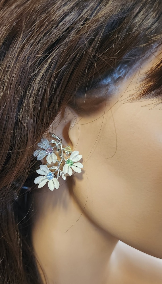 Vintage pastel enamel earrings - Gem