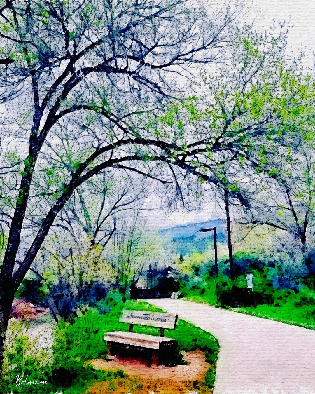 Watercolor Spring Landscape Art Set: Digital Download - Etsy