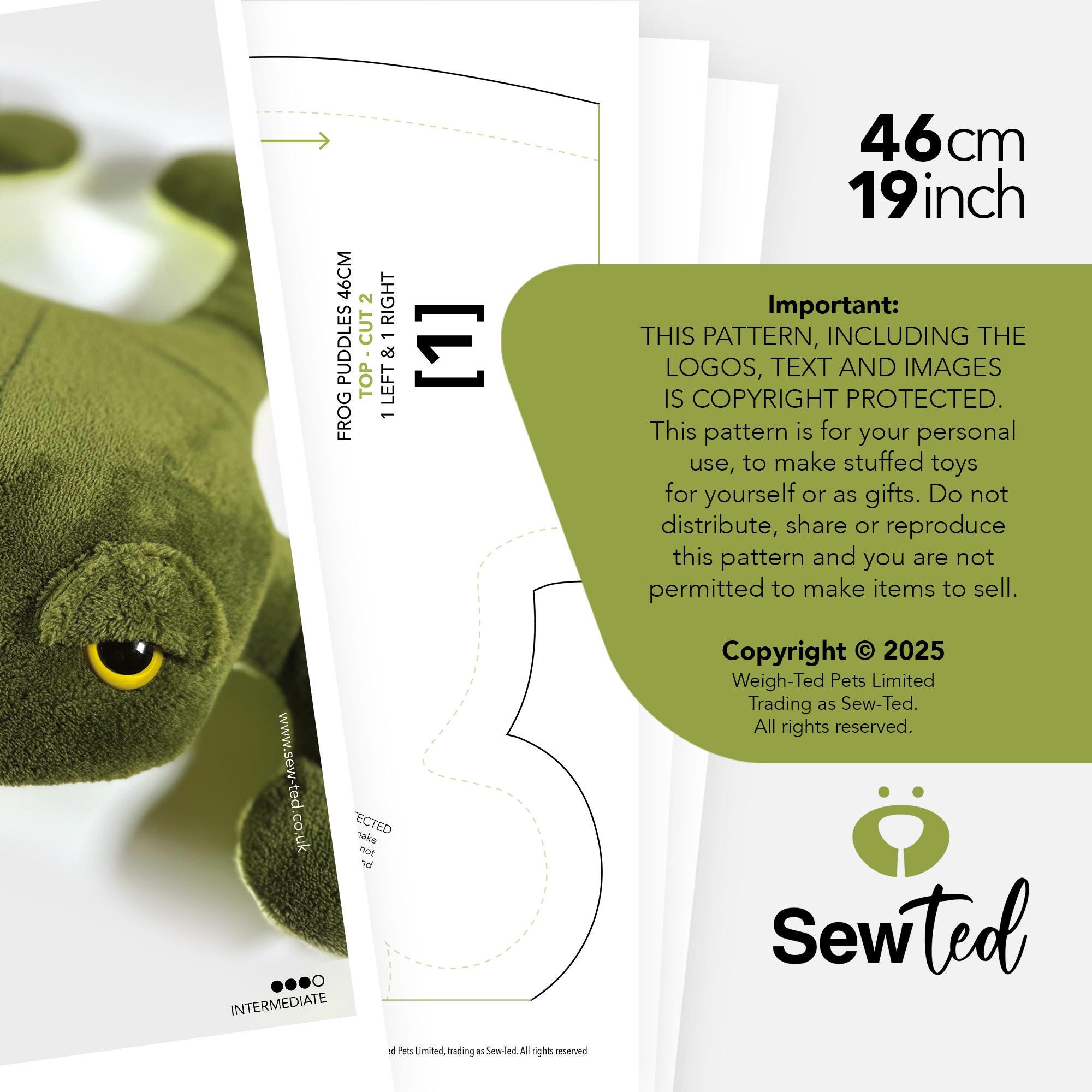 Frog Sewing Pattern PDF INSTANT DOWNLOAD - Make Your Own Soft Toy ...