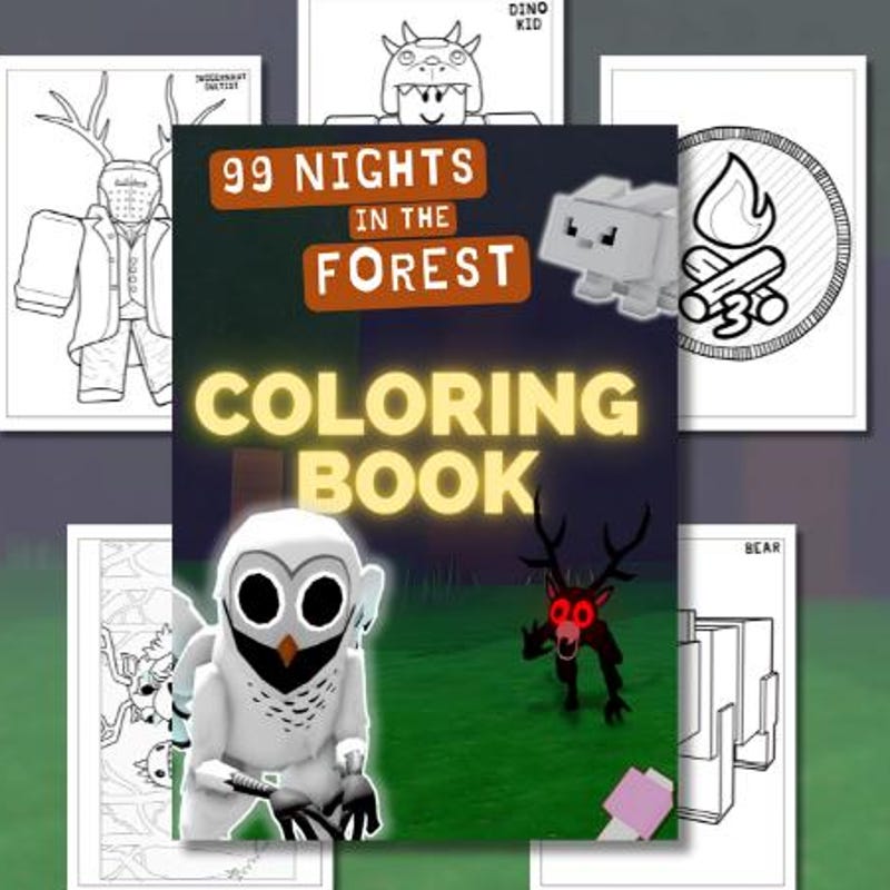 99 nights in the forest coloring page - Etsy Nederland
