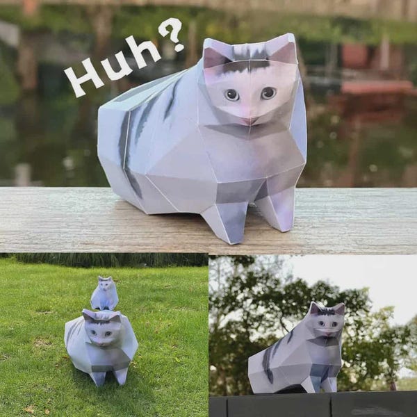 Meme Cat Papercraft - Etsy