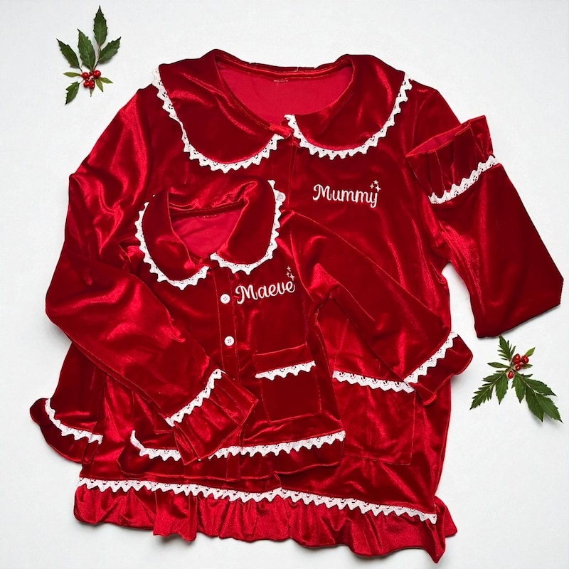 Velour Christmas Pyjama - Etsy UK
