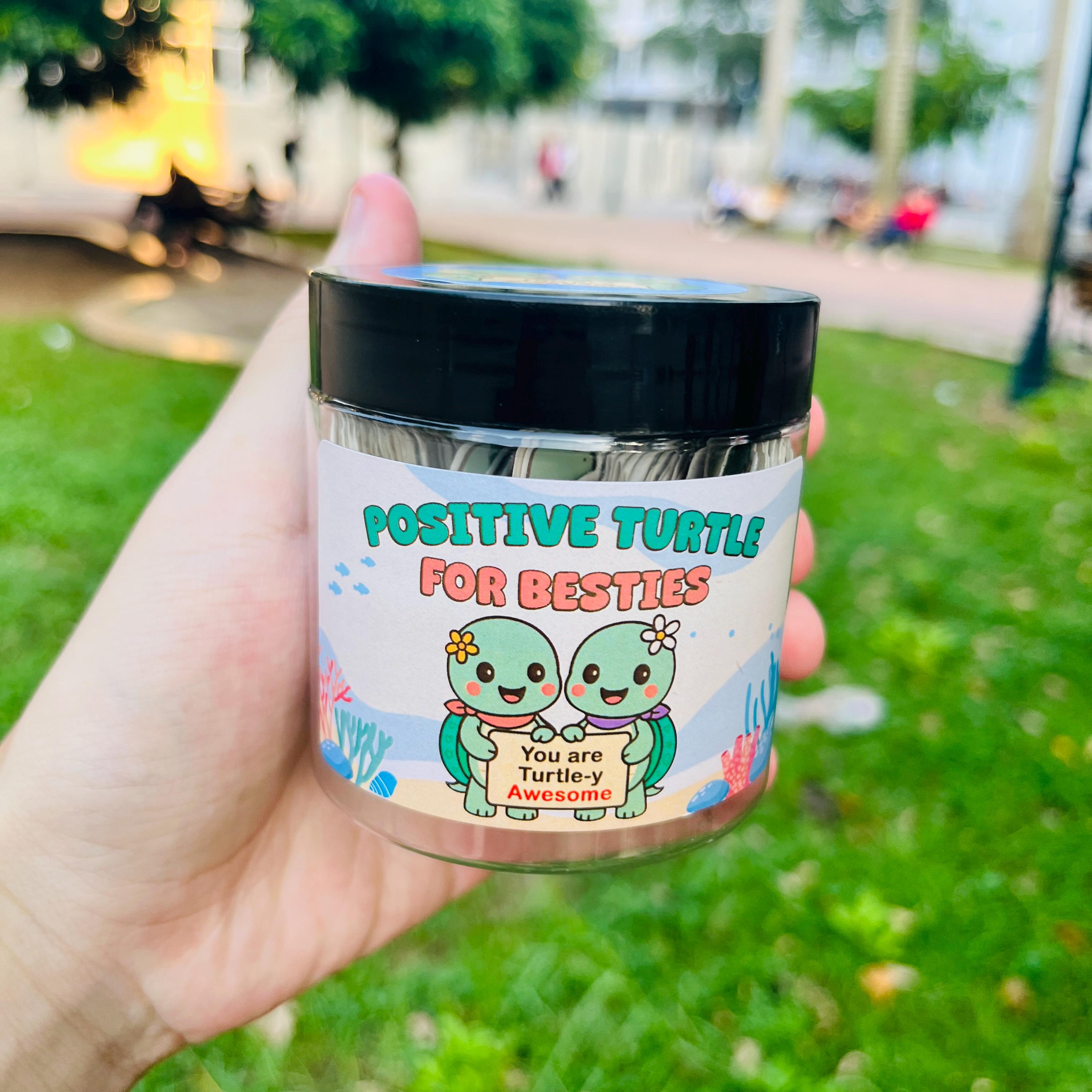 Positive Turtle Affirmation Jar for Besties, Cute Friendship Gift ...
