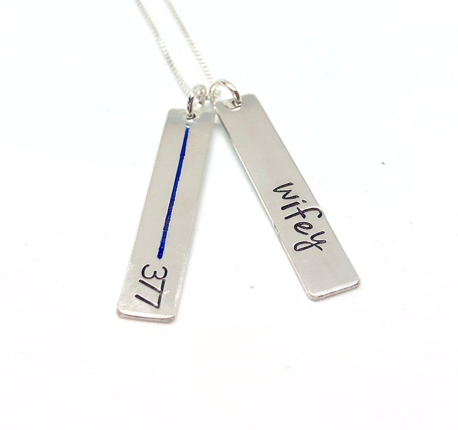 Thin Blue Line Keep Him Safe Blue Line Jewelry Blue Line - Etsy