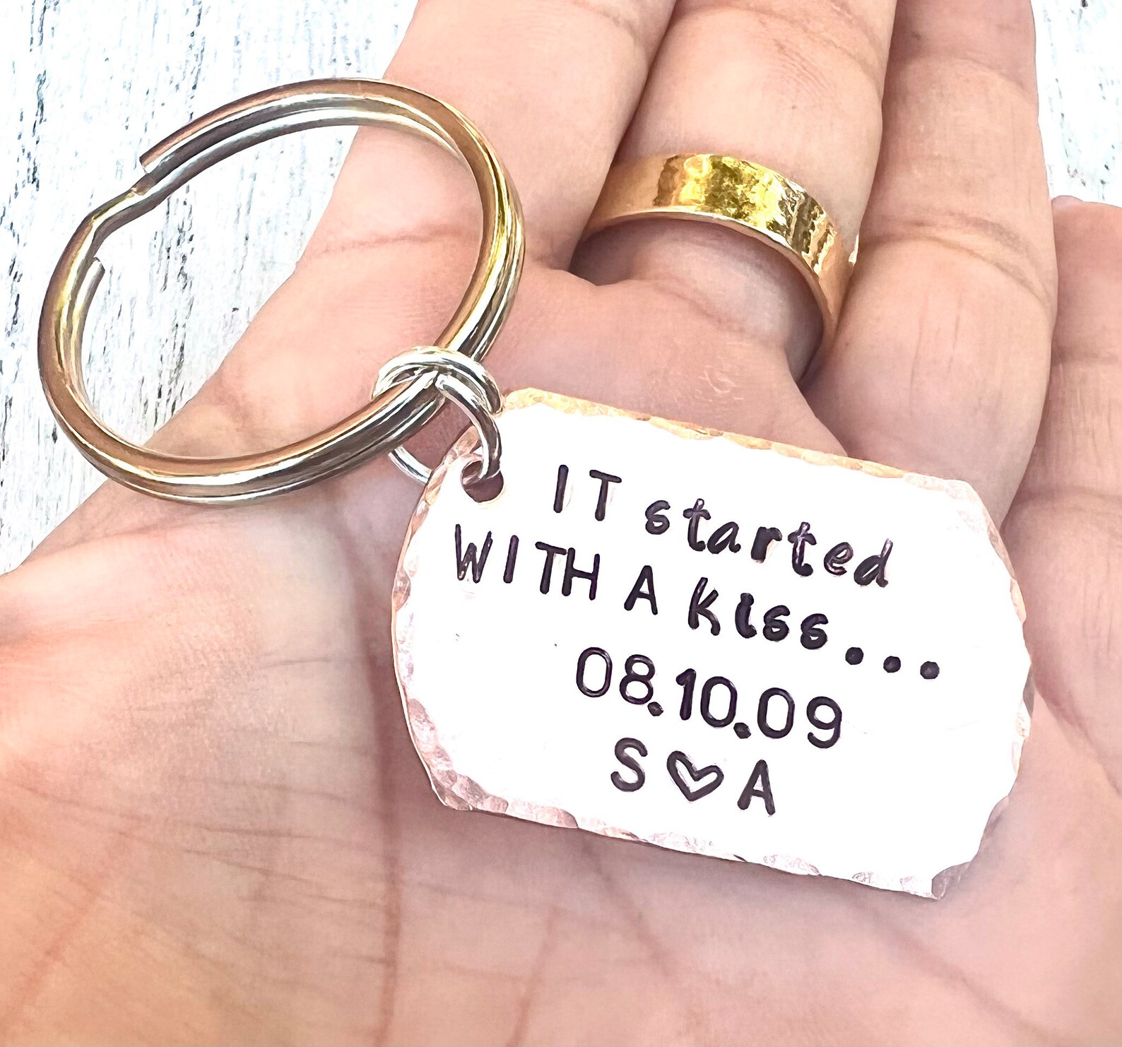 It Started With A Kiss Keychain, Anniversary Gifts for Boyfriend, Gifts ...