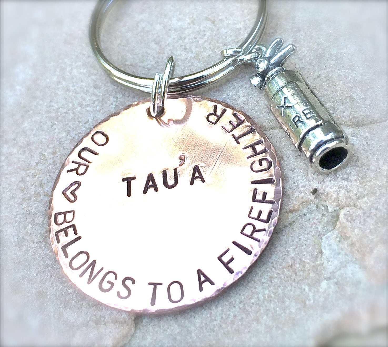 Firefighter Keychain Boyfriend Gift Our Heart Belongs To A | Etsy