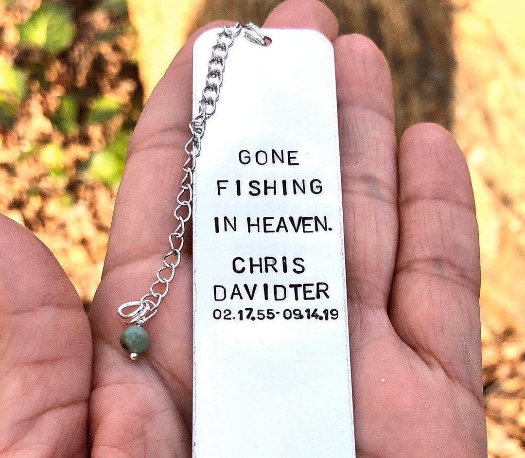 Gone Fishing in Heaven,memorial Bookmark,personalized Bookmarks ...