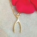 Wish Bone Necklace, Gold Wish Bone, Personalized Wish Bone, Brides Maid ...