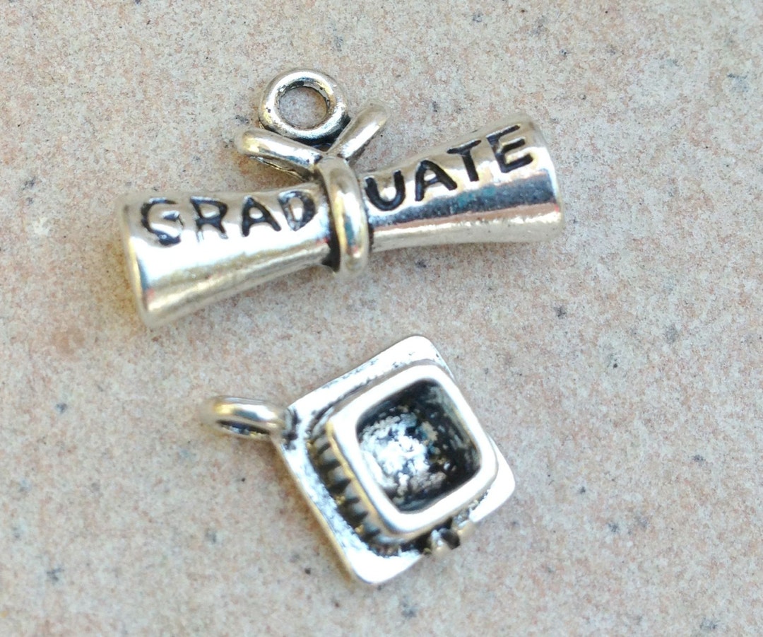 Graduation Charms, Graduation Cap, Graduation Scroll Charm, Charms, Add ...