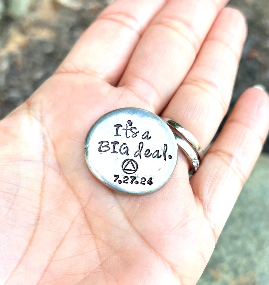 It's a Big Deal, Handstamped Pewter Coin, Pocket Tokens, Personalized ...